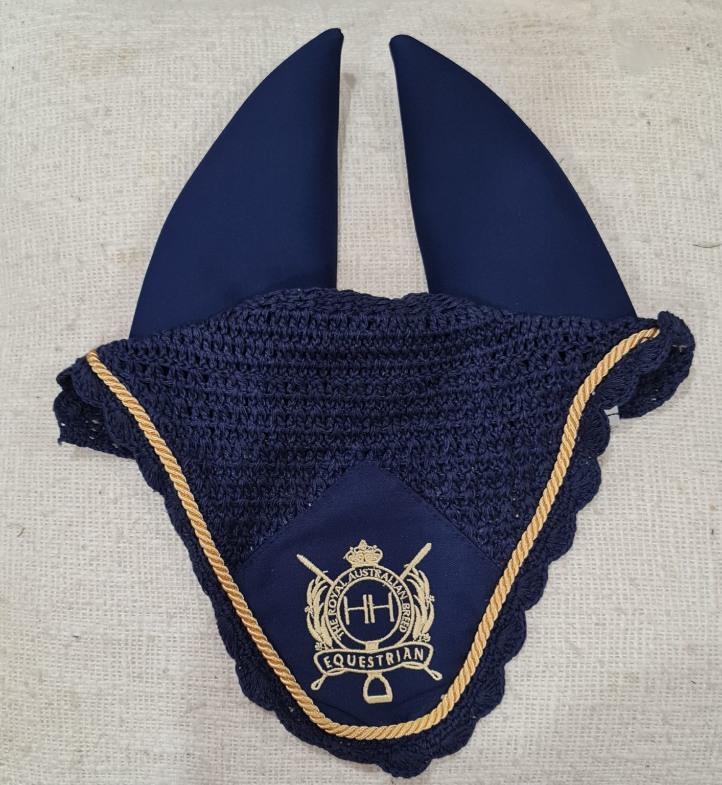 Navy Bonnet with padded ears