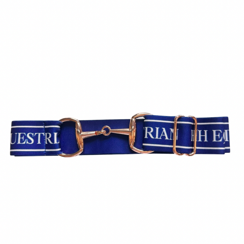 Navy HH Equestrian logo Bit Belt - Rose Gold Bit