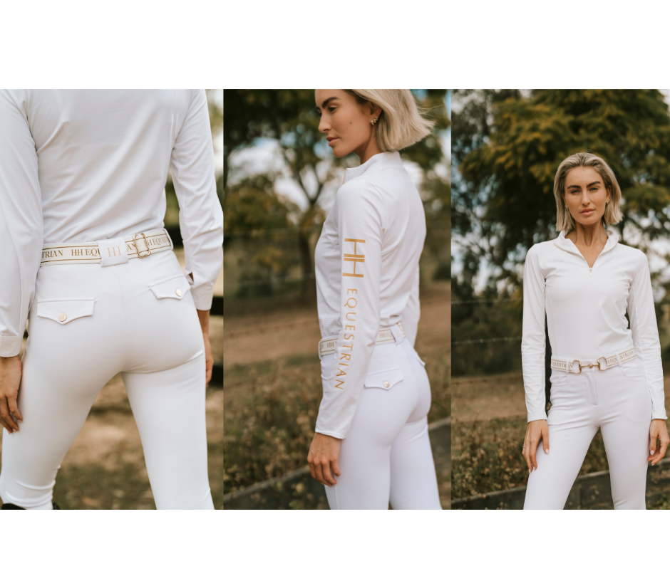 Equestrian clothing. Polocrosse, dressage, show jumping riding clothes
