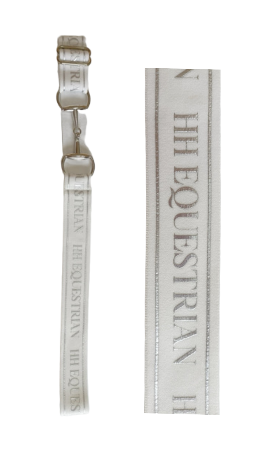 White & Silver HH Equestrian Logo Bit Belt